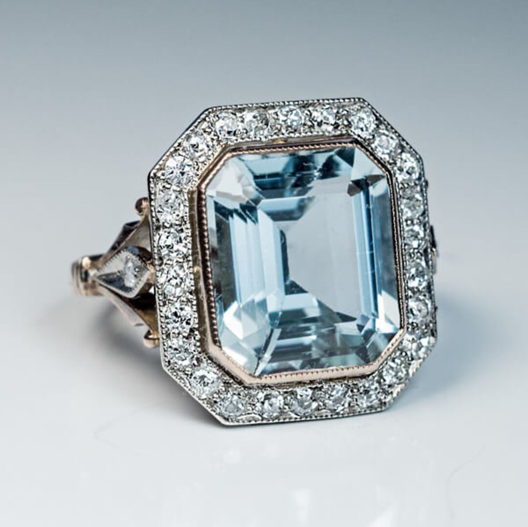Handmade Natural Aquamarine Engagement Ring 925 Sterling Silver - Etsy
