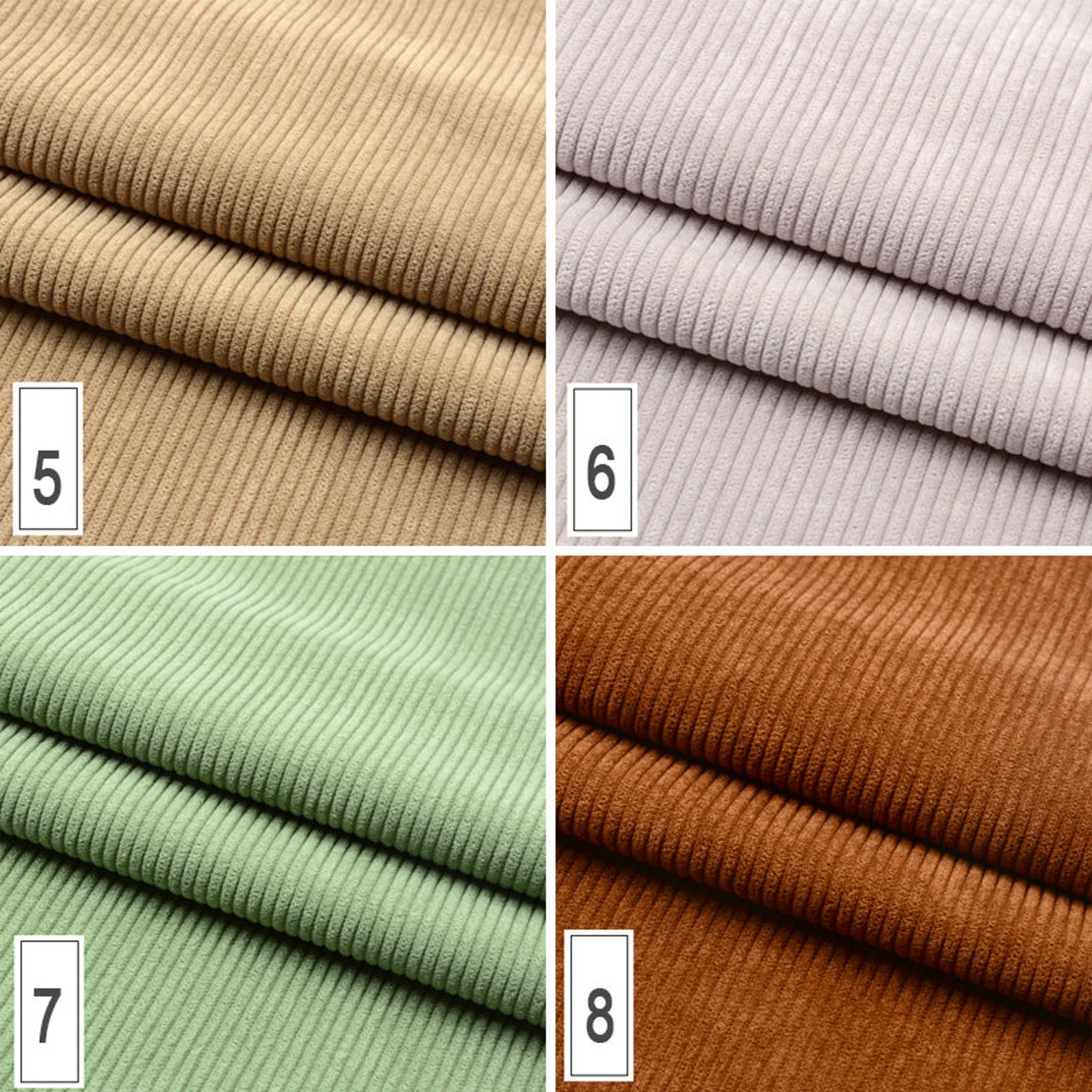 8 Wales Corduroy Fabric, Nylon and Polyester Corduroy Fabric, Retro ...