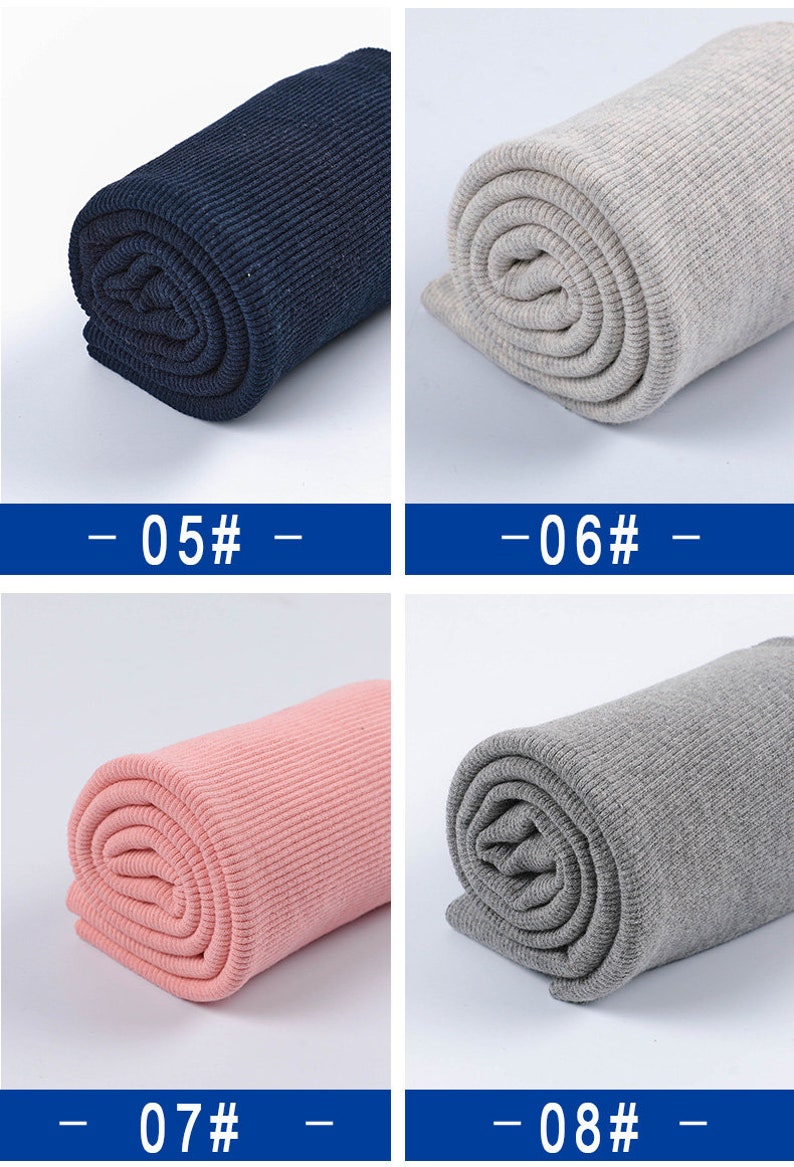 Ribbing Knit Fabric Stretch Ribbing Fabric Cotton Fabric | Etsy