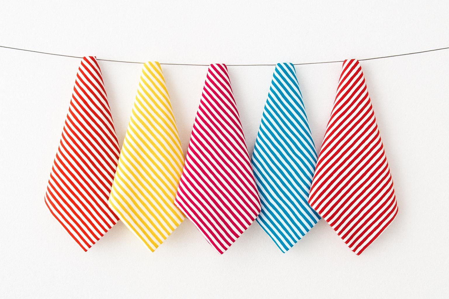 Striped Napkins in Different Colors, Color Pop Cotton Napkin: Bright ...