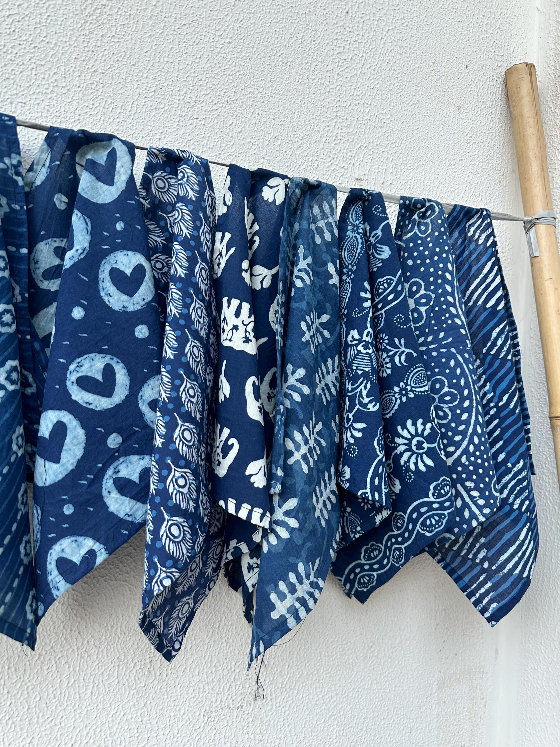 Hand Block Indigo Cloth Napkins: Mix & Match Reusable Cotton Set - Etsy