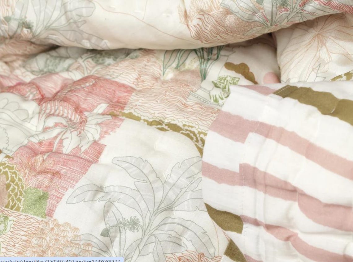 Handmade Jaipuri Quilted Cotton Razai: Floral Print Bedspread - Etsy