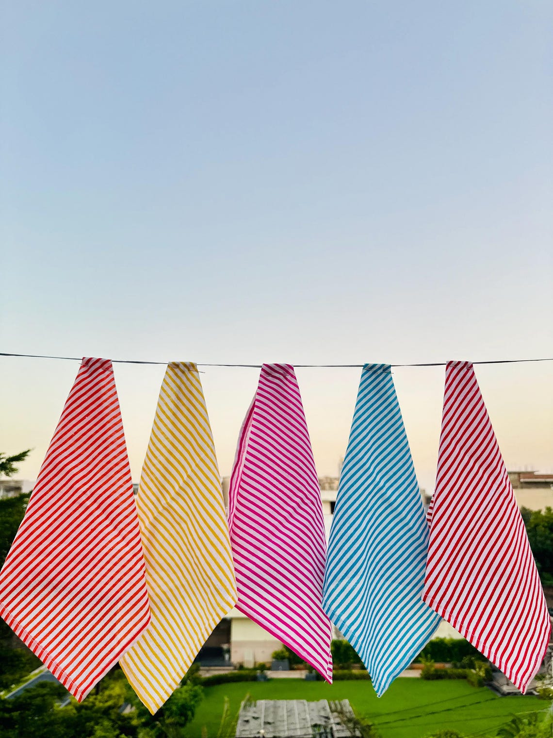 Striped Napkins in Different Colors, Color Pop Cotton Napkin: Bright ...