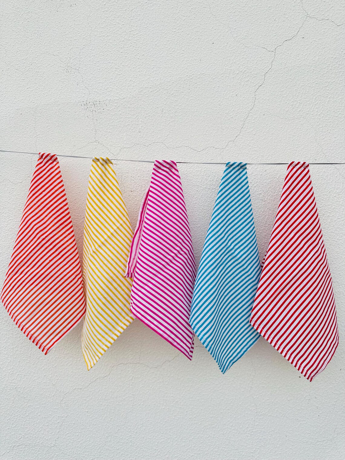 Striped Napkins in Different Colors, Color Pop Cotton Napkin: Bright ...