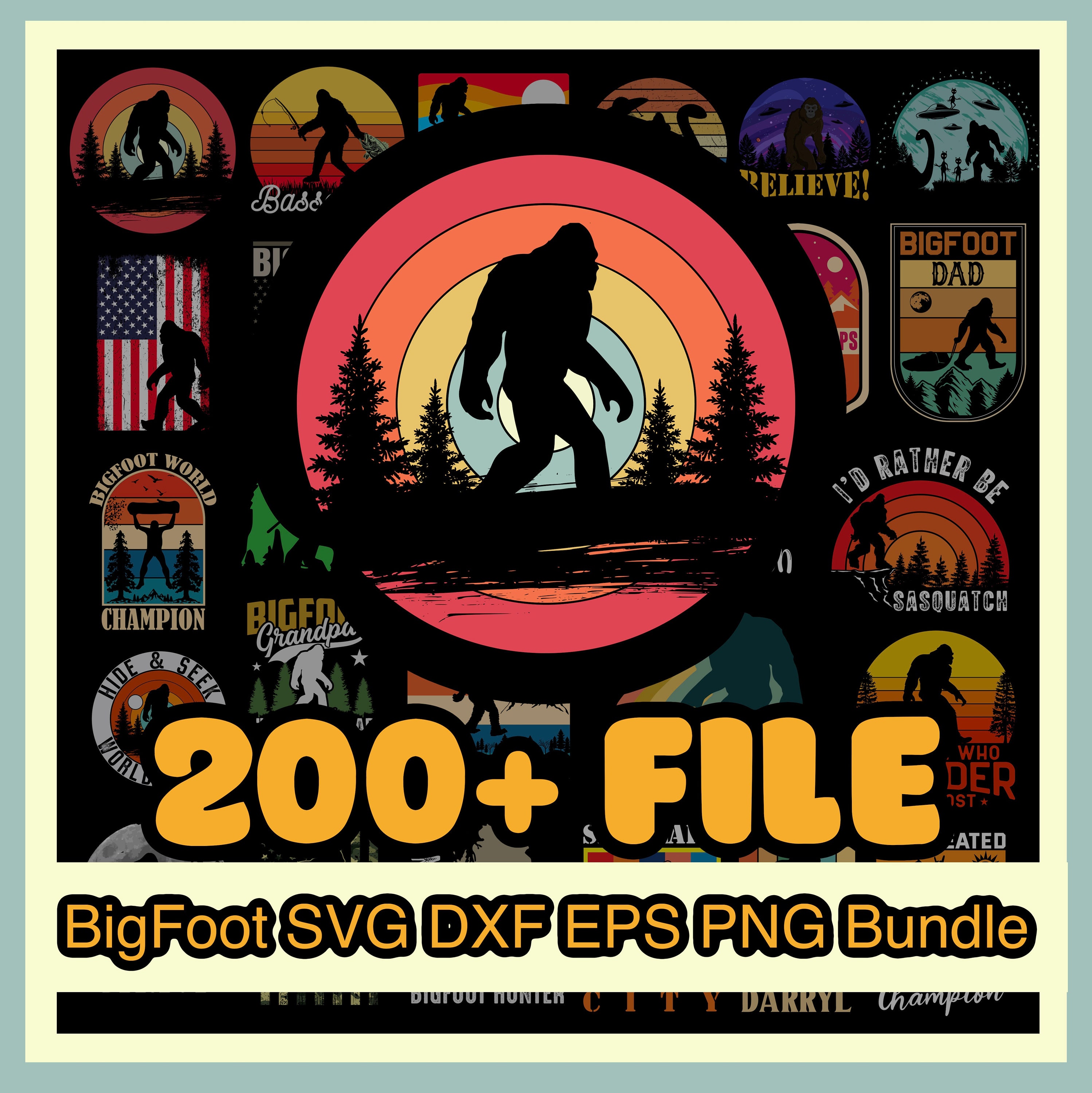 Combo 200 Bigfoot Svg Bundle, Big Foot Svg, Sasquatch Cricut, Sasquatch ...