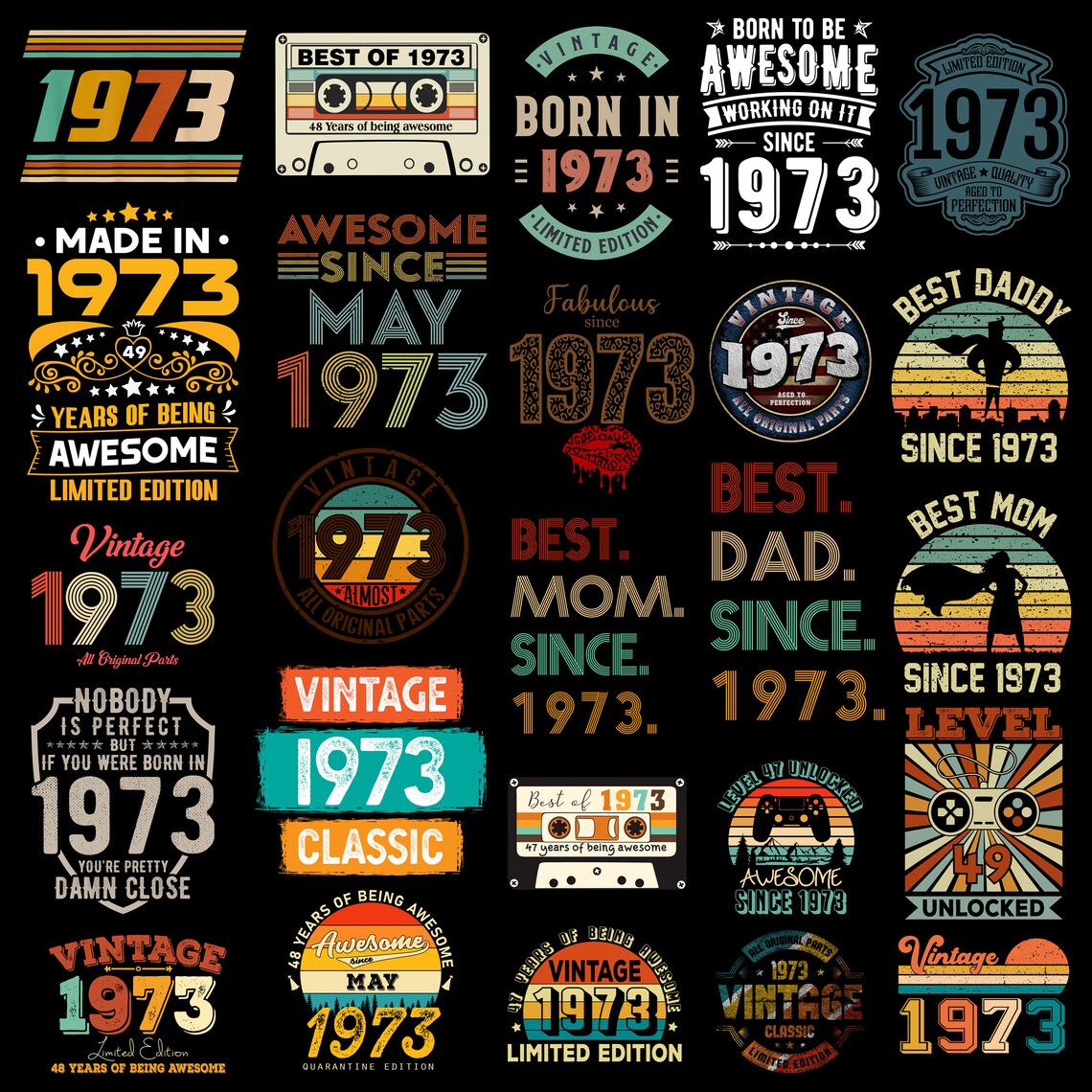 1973 Vintage Bundle Svg, Pro 1973 Roe, Birthday Shirt Svg, Womens ...