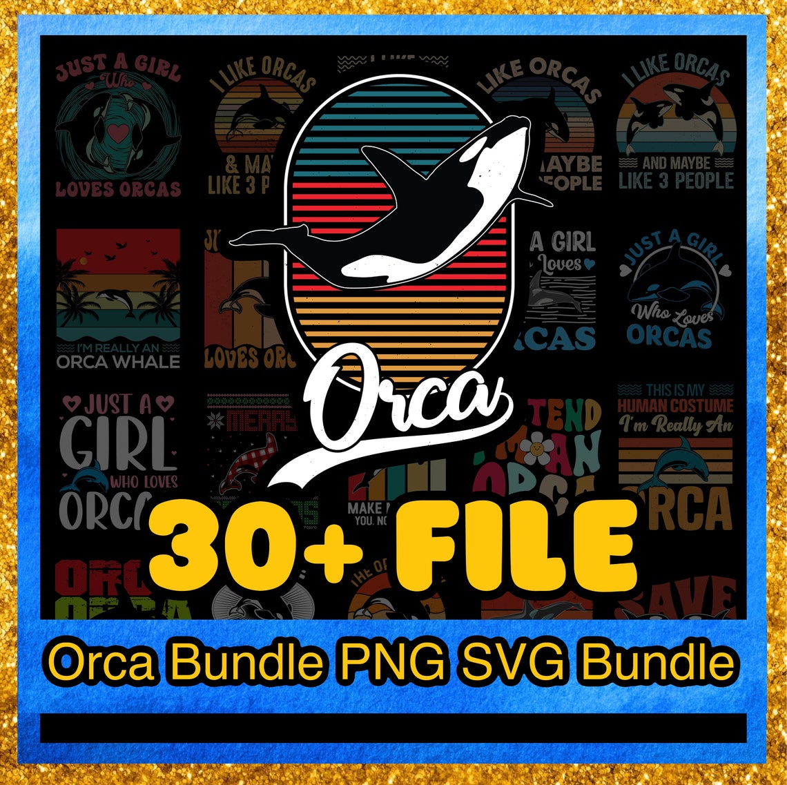 Combo 30 Orca SVG Bundle, Killer Whale SVG, Killer Whale Clipart, Cut ...