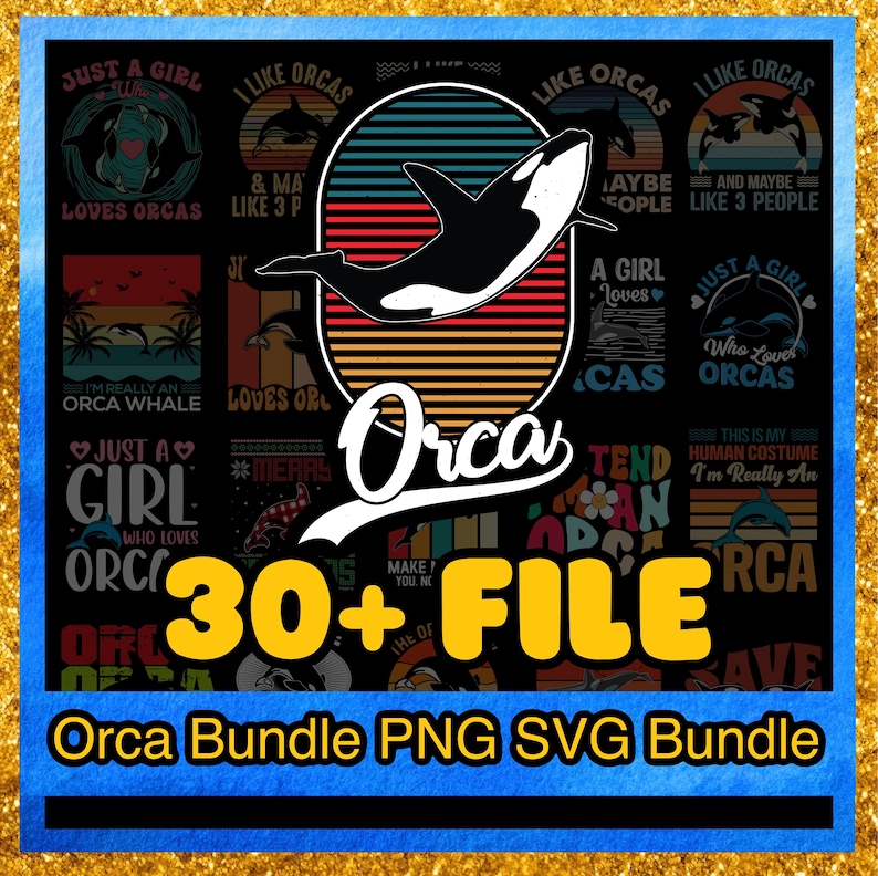 Orca SVG Bundle, Killer Whale Clipart (png, Svg, Dxf, Eps) - Etsy
