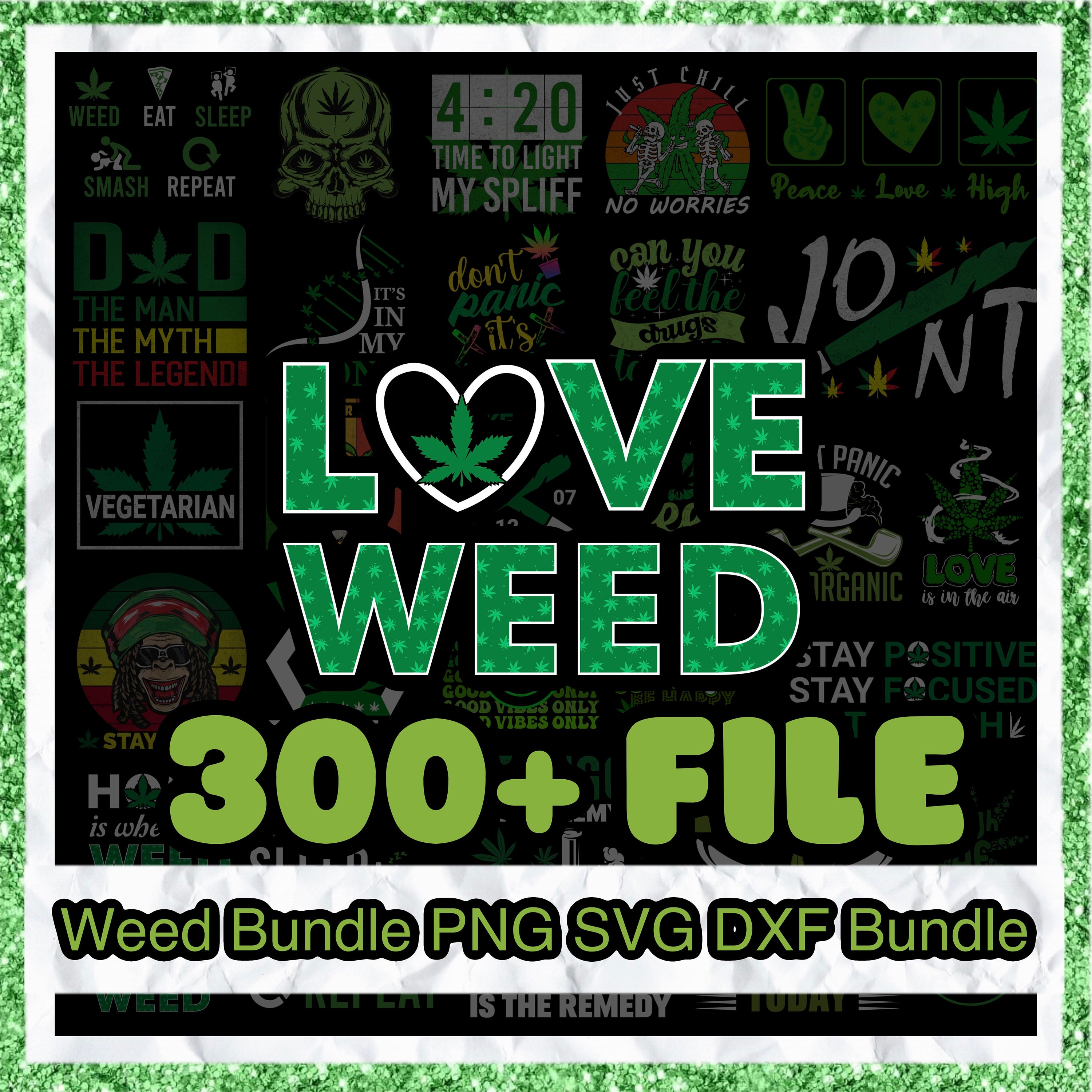 300 Weed Bundle SVG, Dope Bundle Svg, Cannabis 420 Svg Files for Cricut Machine, Silhouette ...