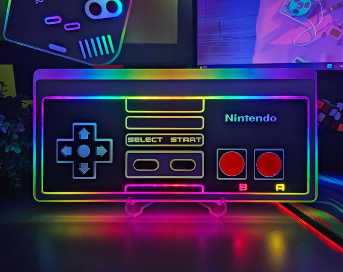 Large LED Nostalgic Nintendo Inspired Game Controller Sign for Video ...