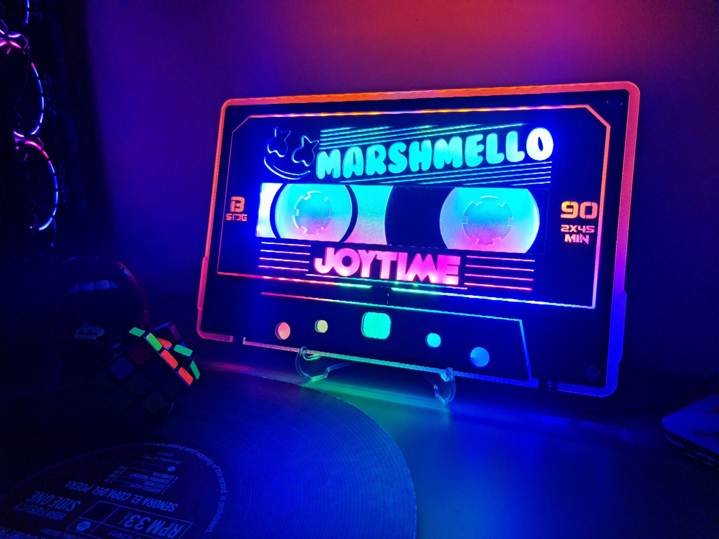 Marshmello Joytime Neon Led Cassette Tape Wall & Shelf Sign | Etsy