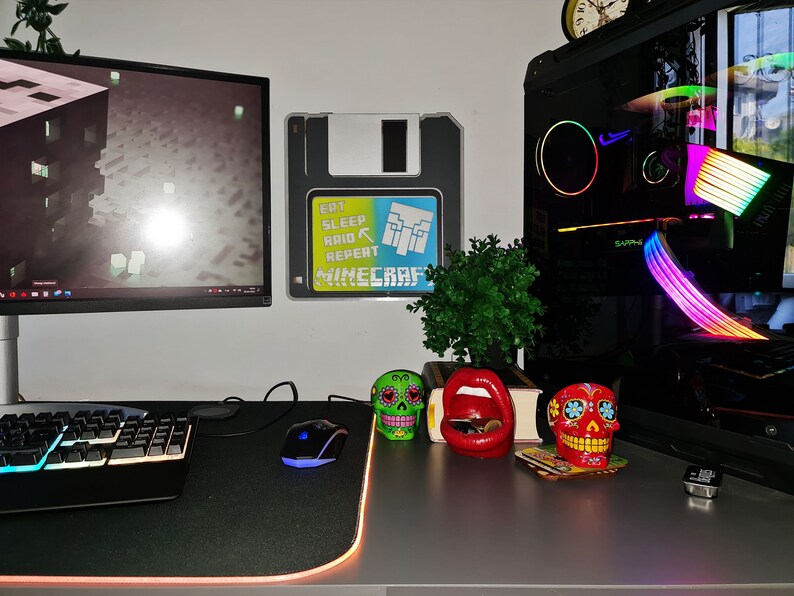 Minecraft Pillager Raid Floppy Disk Sign the Games Room - Etsy