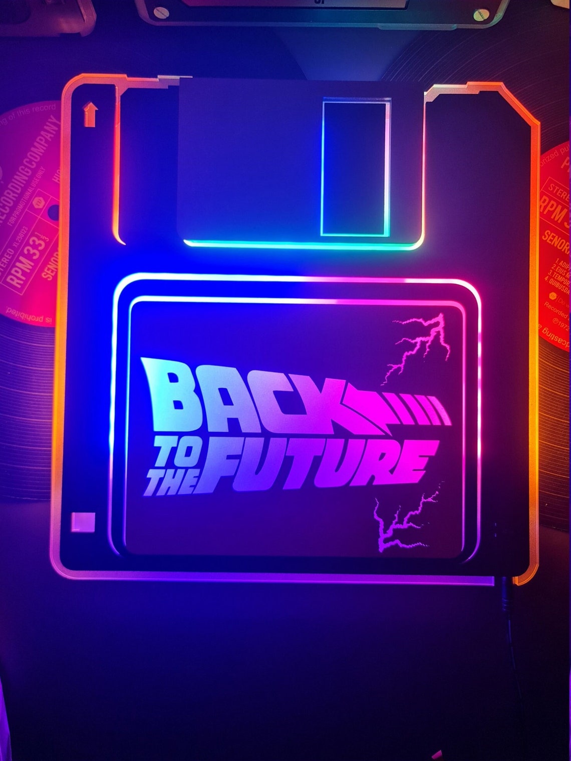 Back to the Future Illuminated Sign Floppy Disk Retro Design | Etsy