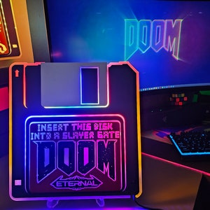 Doom Eternal Floppy Disk Light-up Sign: Retro Gamer Decor - Etsy