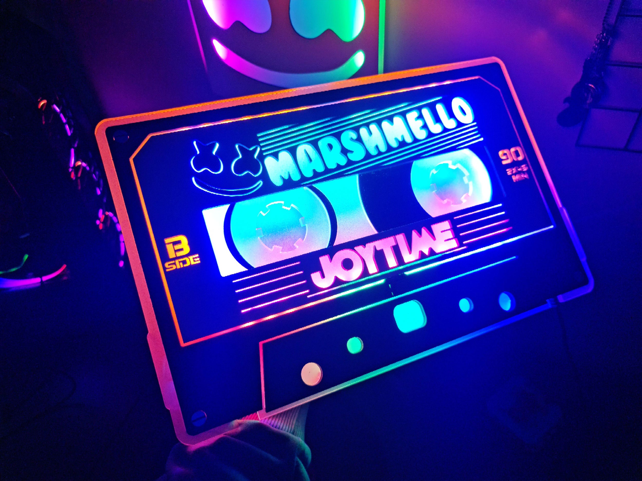 Marshmello Joytime Neon Led Cassette Tape Wall & Shelf Sign | Etsy