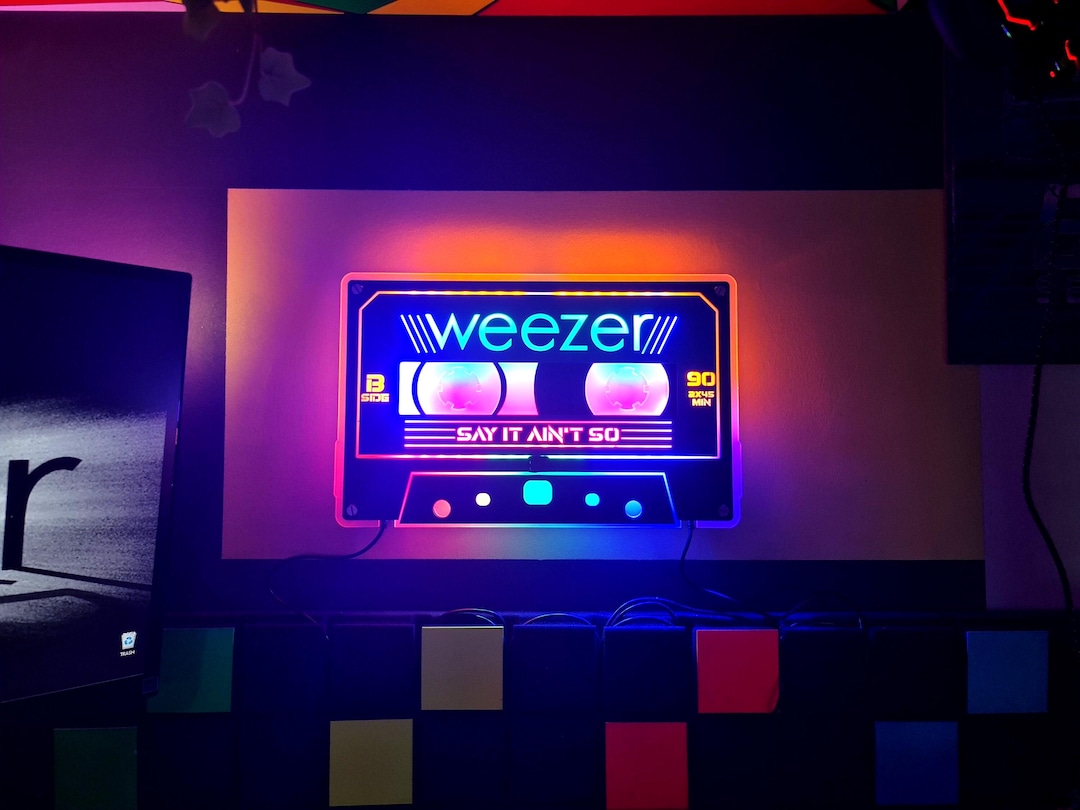 Weezer Cassette Tape Light: 90s Retro Decor, Alternative Rock Gift - Etsy