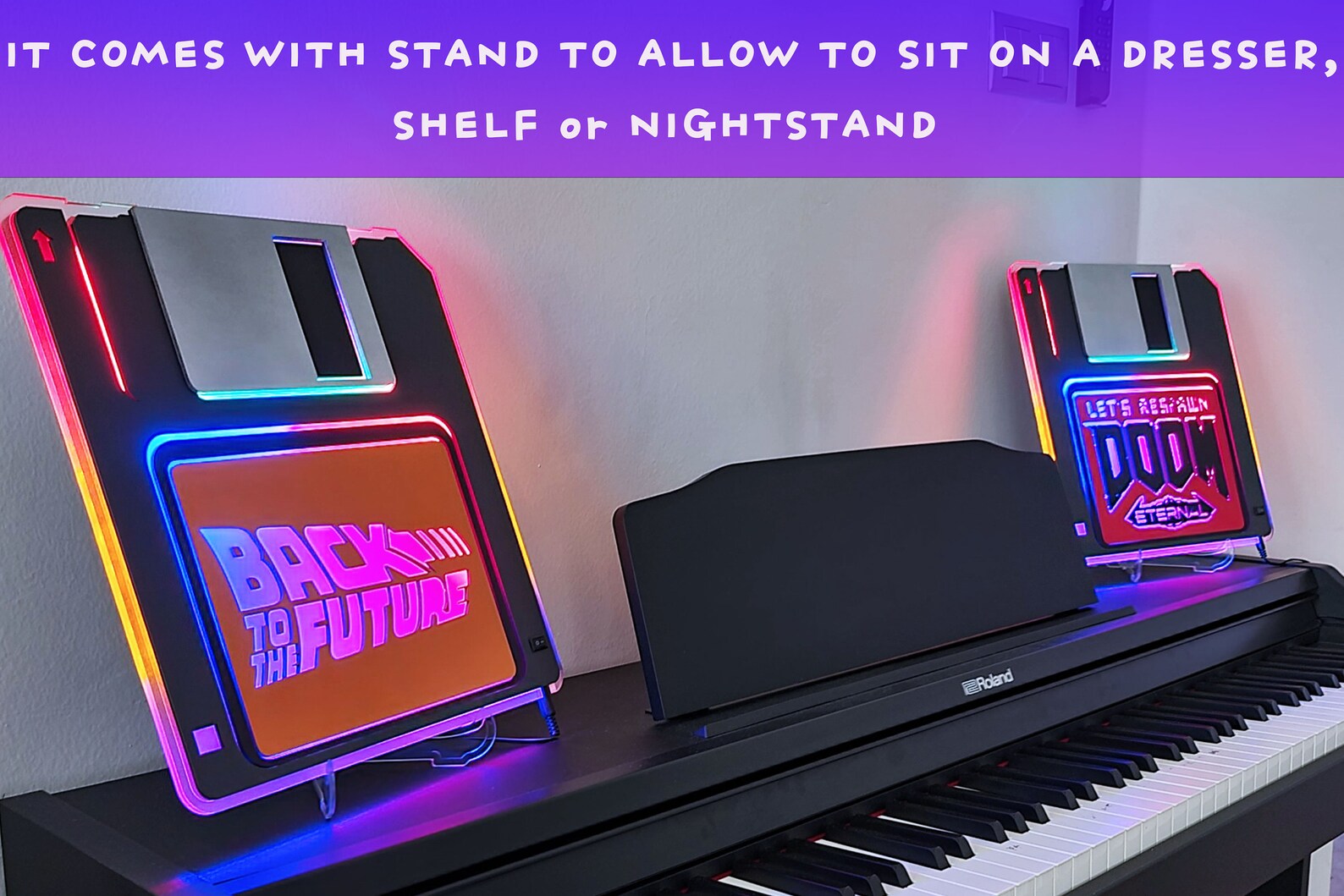 Back to the Future Illuminated Sign Floppy Disk Retro Design | Etsy