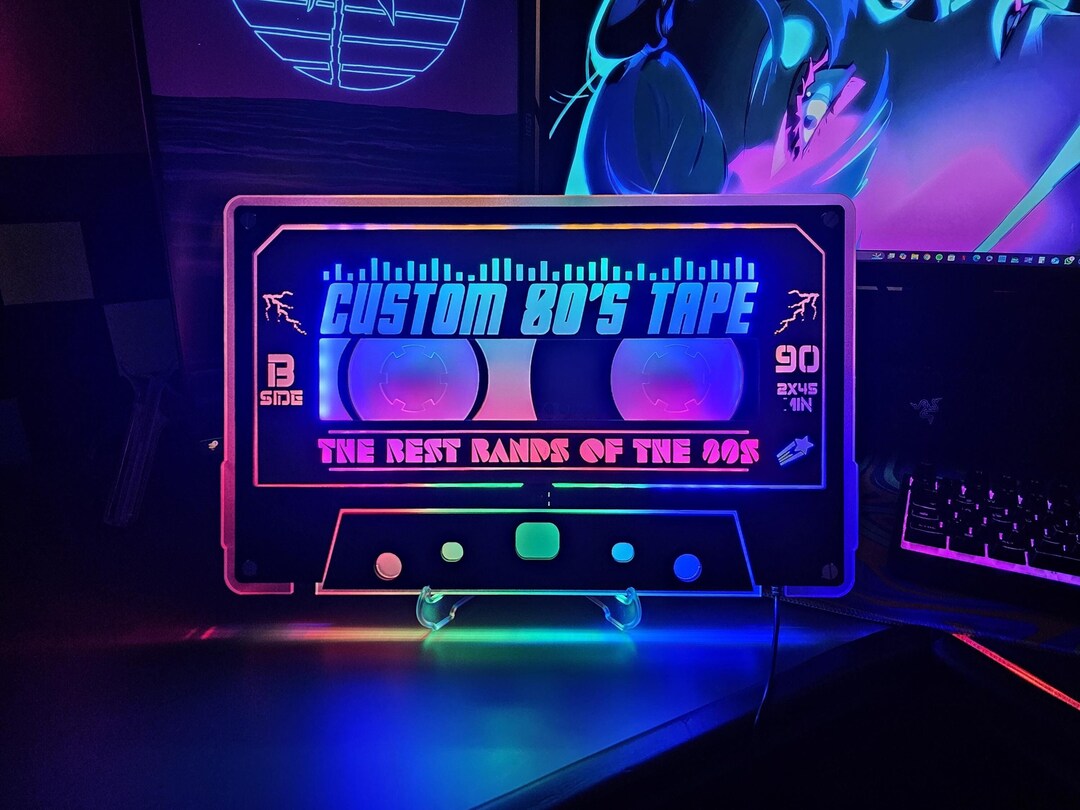 Custom 80s Band Neon Sign: Personalized Cassette LED Light - Etsy