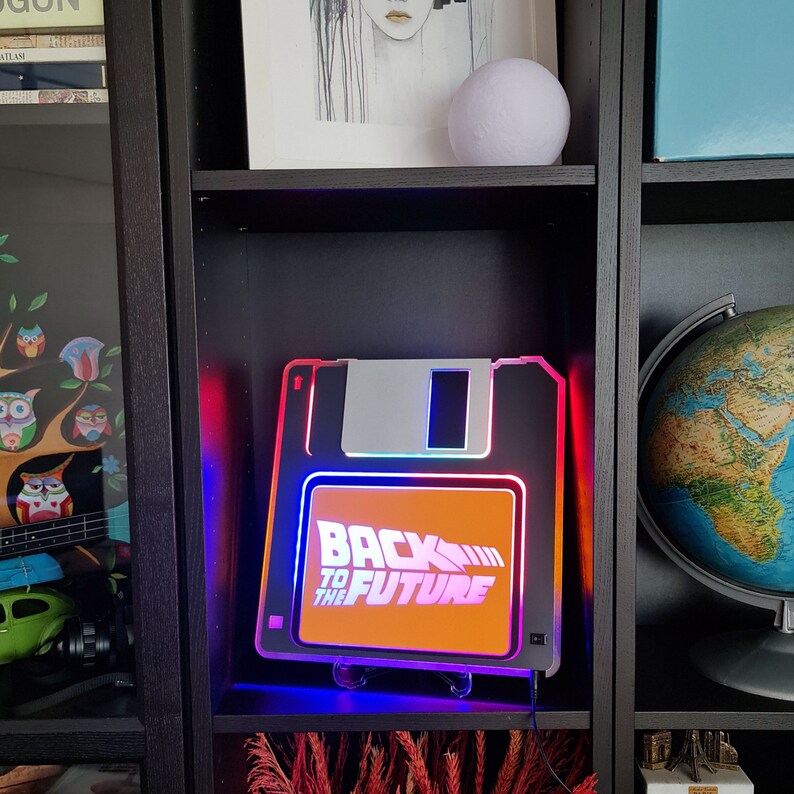 Back to the Future Illuminated Sign Floppy Disk Retro Design | Etsy