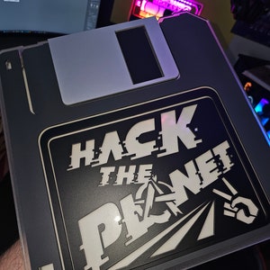 Hack the Planet Floppy Disk LED Sign: Retro Gamer Room Decor - Etsy