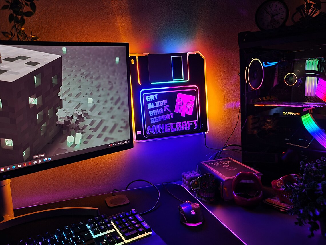 Minecraft Pillager Raid Floppy Disk Sign the Games Room - Etsy