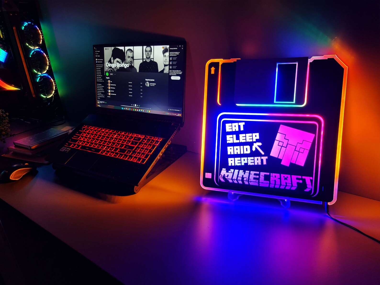 Minecraft Pillager Raid Floppy Disk Sign the Games Room - Etsy