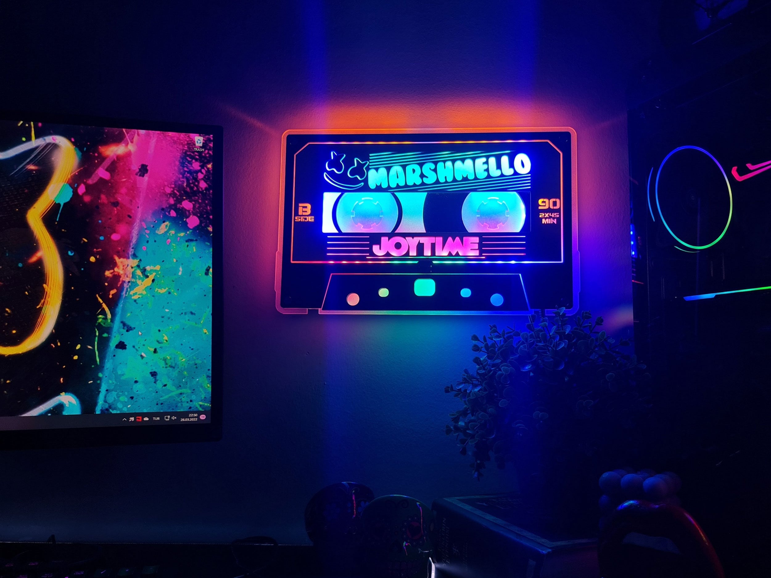 Marshmello Joytime Neon Led Cassette Tape Wall & Shelf Sign | Etsy