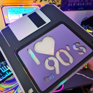 I Love 90s Led Wall Sign With Floppy Disk Concept Retro & - Etsy