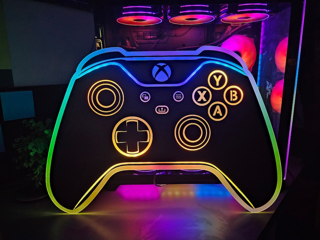 Video Game XBOX Controller W/animated Lights Gift for Gamers ARGB ...