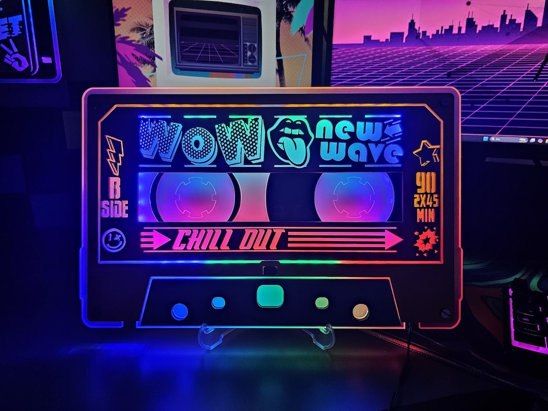 Retro Cassette LED Light: 80s Vaporwave Pop Art Decor - Etsy