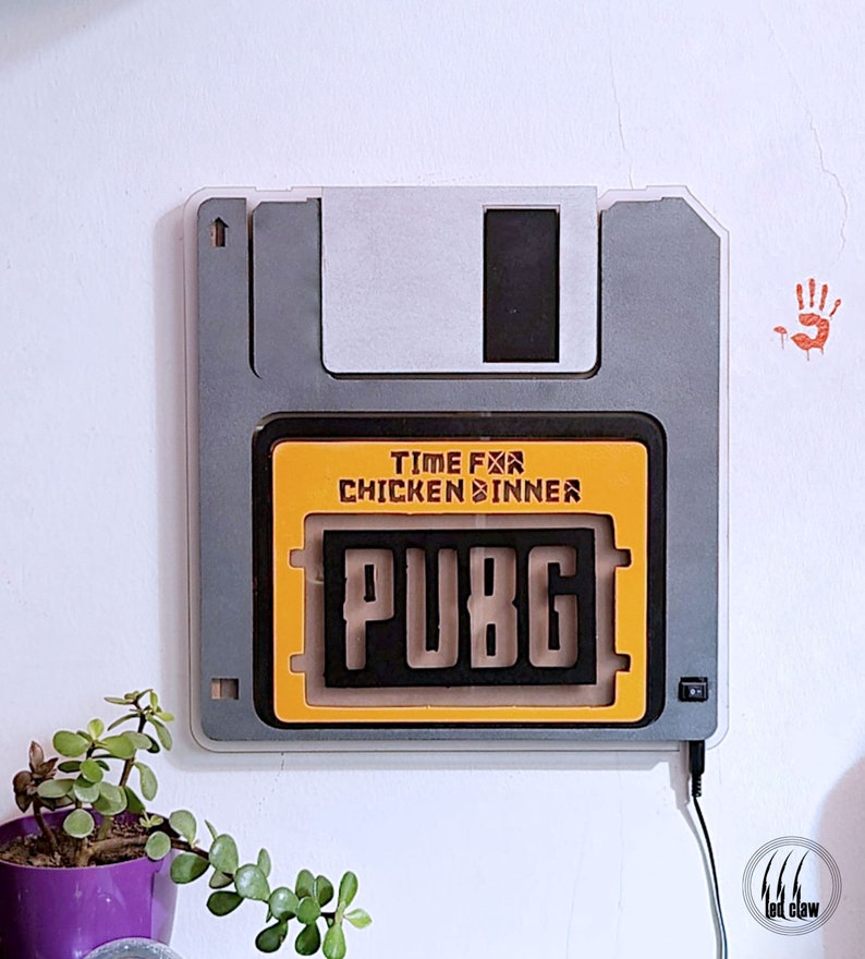 PUBG Led Lighted Floppy Disk Wall Decor for Game Rooms - Etsy UK