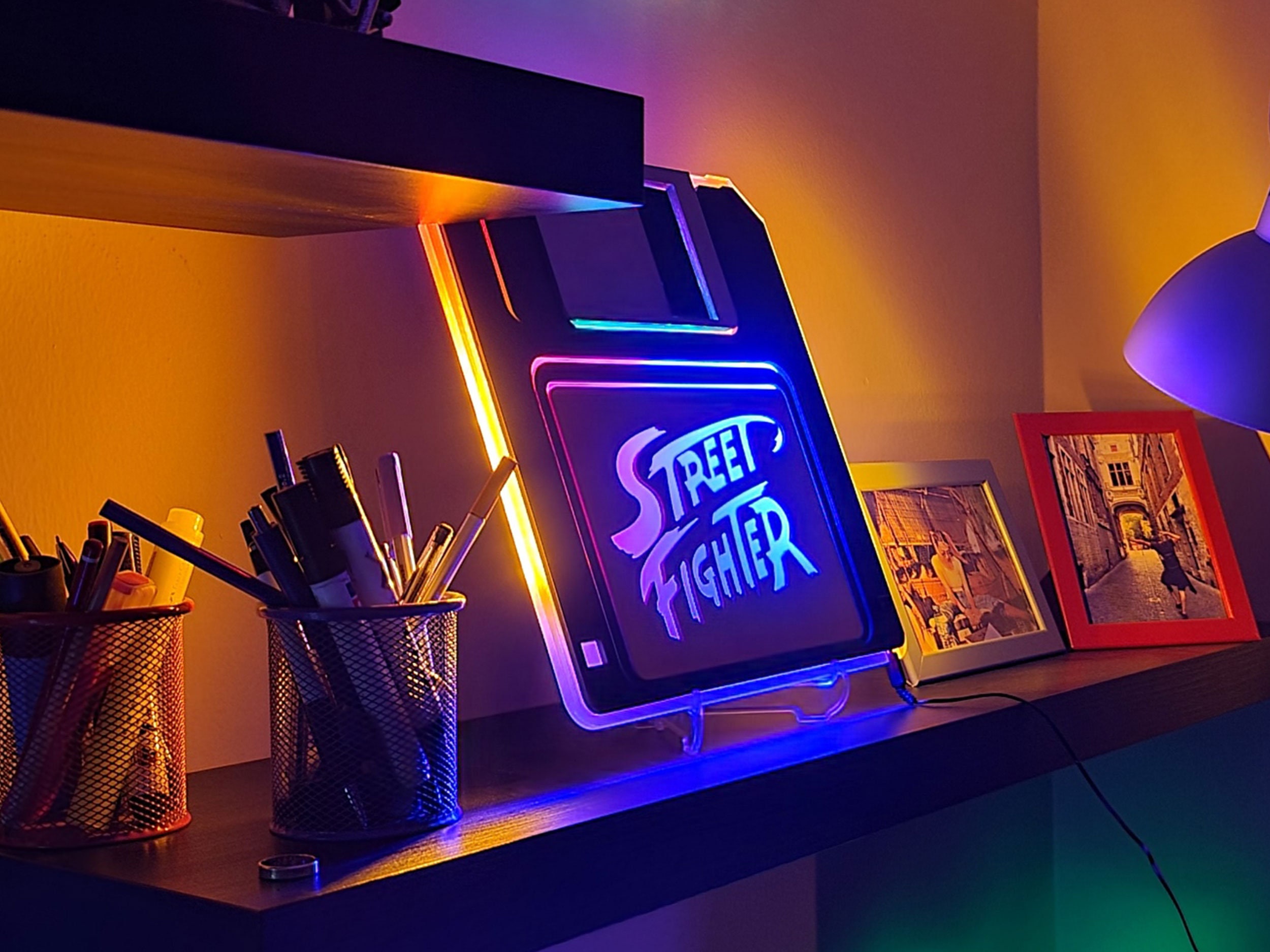 Street Fighter Led Lighted Floppy Disk Sign Retrogaming Play | Etsy