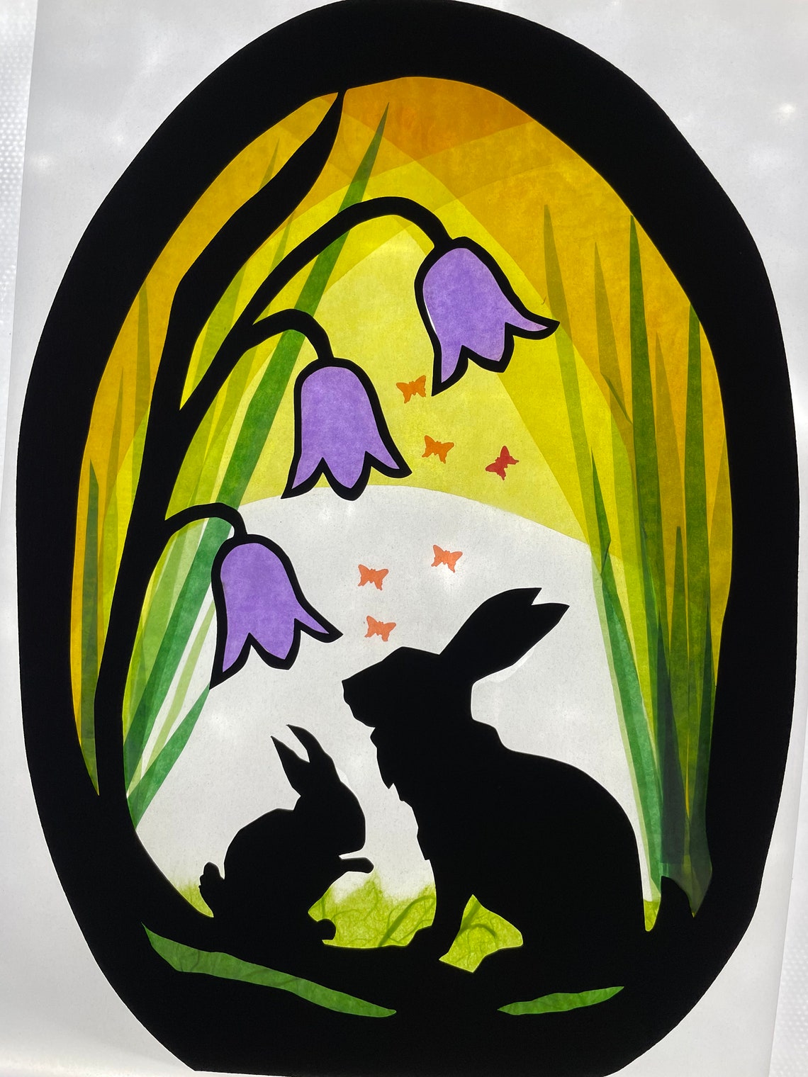 Spring and easter Bunny / Waldorf / transparent / Window | Etsy