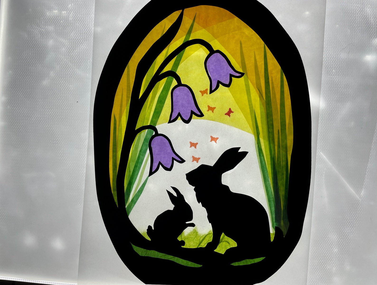 Spring and easter Bunny / Waldorf / transparent / Window | Etsy