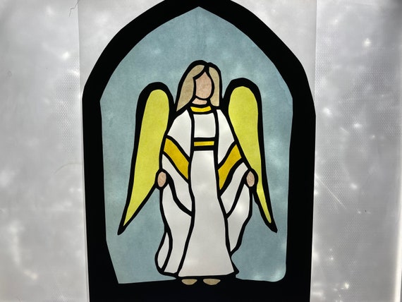 Angel Guardian Angel / Waldorf / Transparent / Window Picture - Etsy
