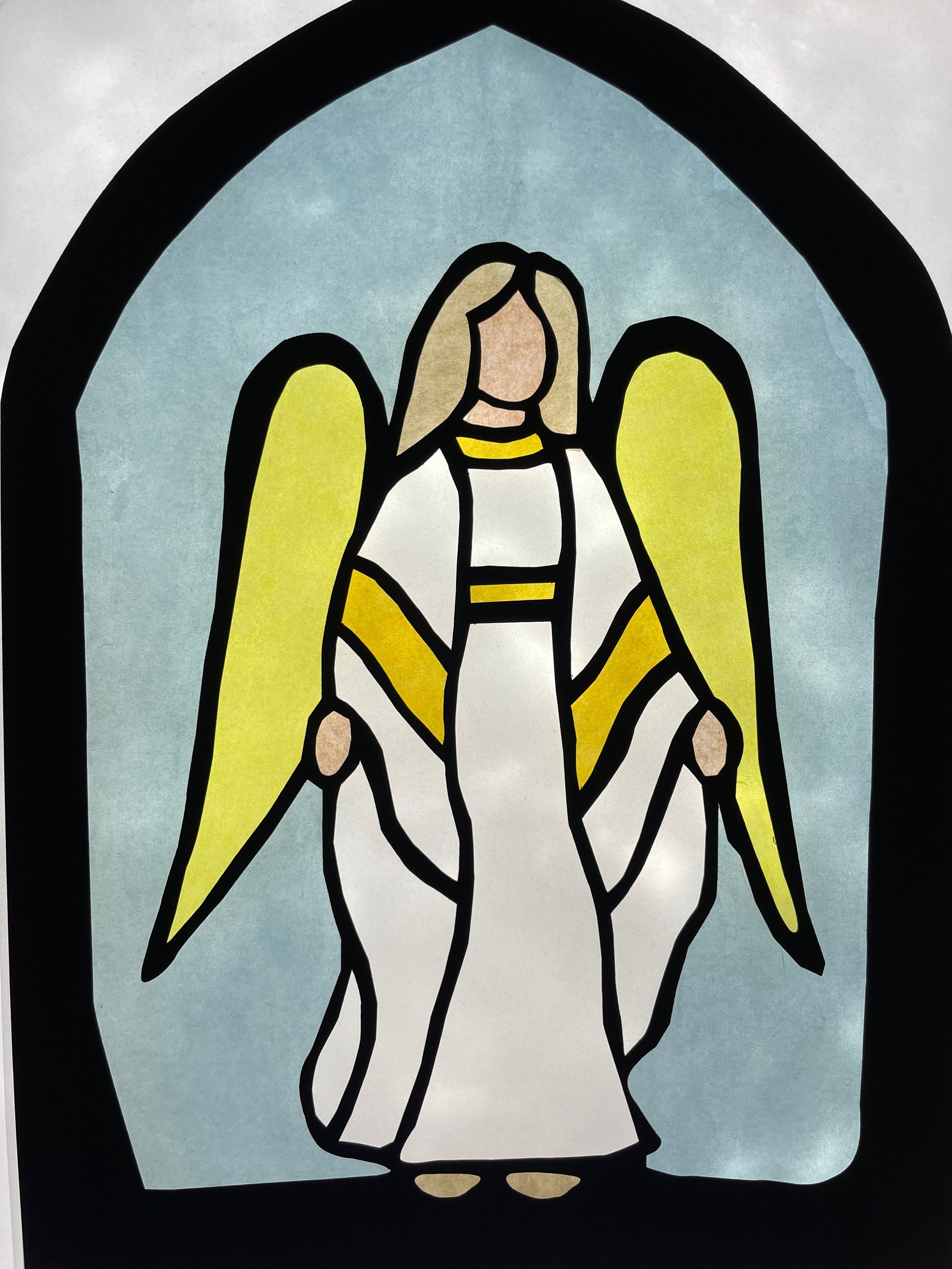 Window Picture season table Waldorf transparent Angel Guardian Angel ...