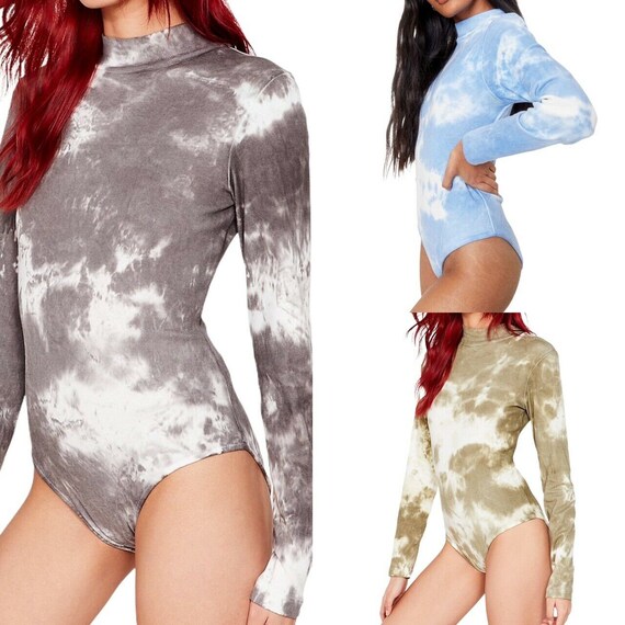 Mujeres Premium Tie Dye Bodysuit Tik Tok Outfit Mujeres No1 Etsy