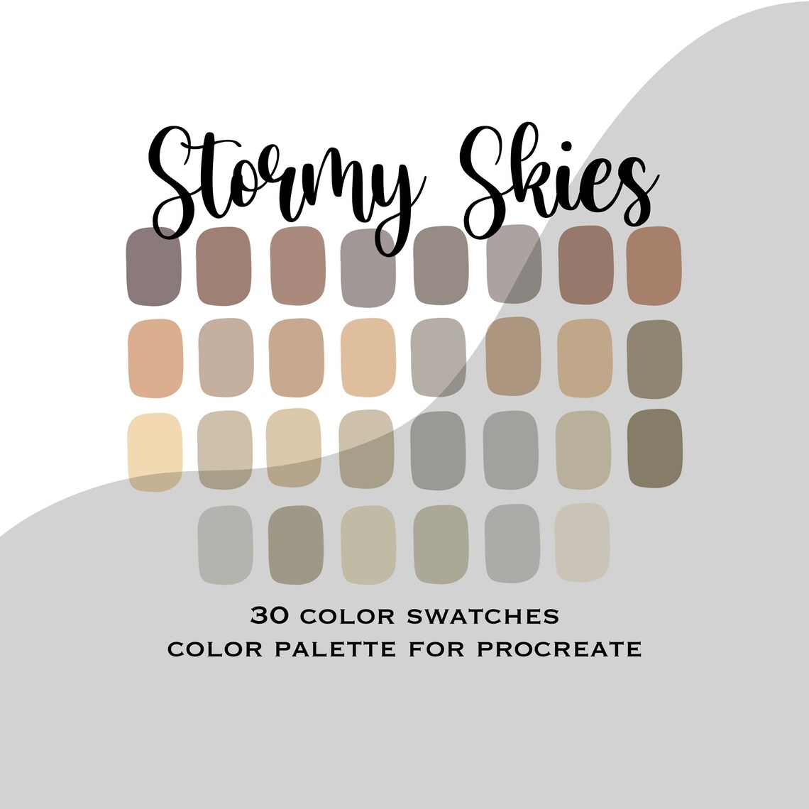 Stormy Skies Color Palette // Color Palette for Procreate - Etsy