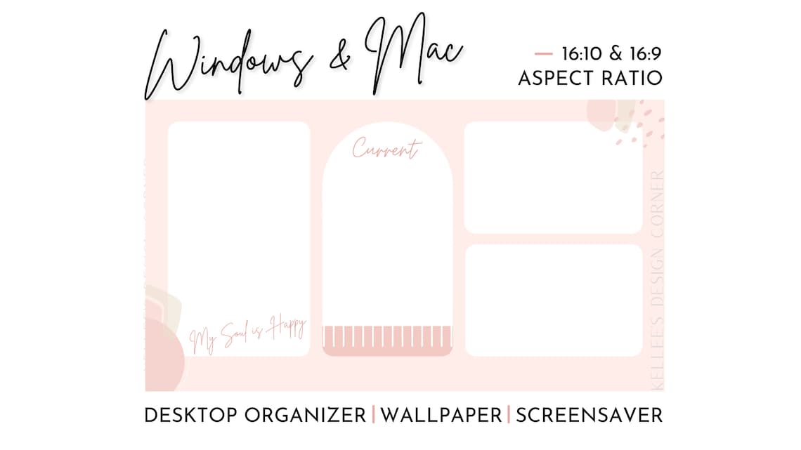 Digital Desktop Organizer Wallpaper Screensaver. my Soul is Happy - Etsy