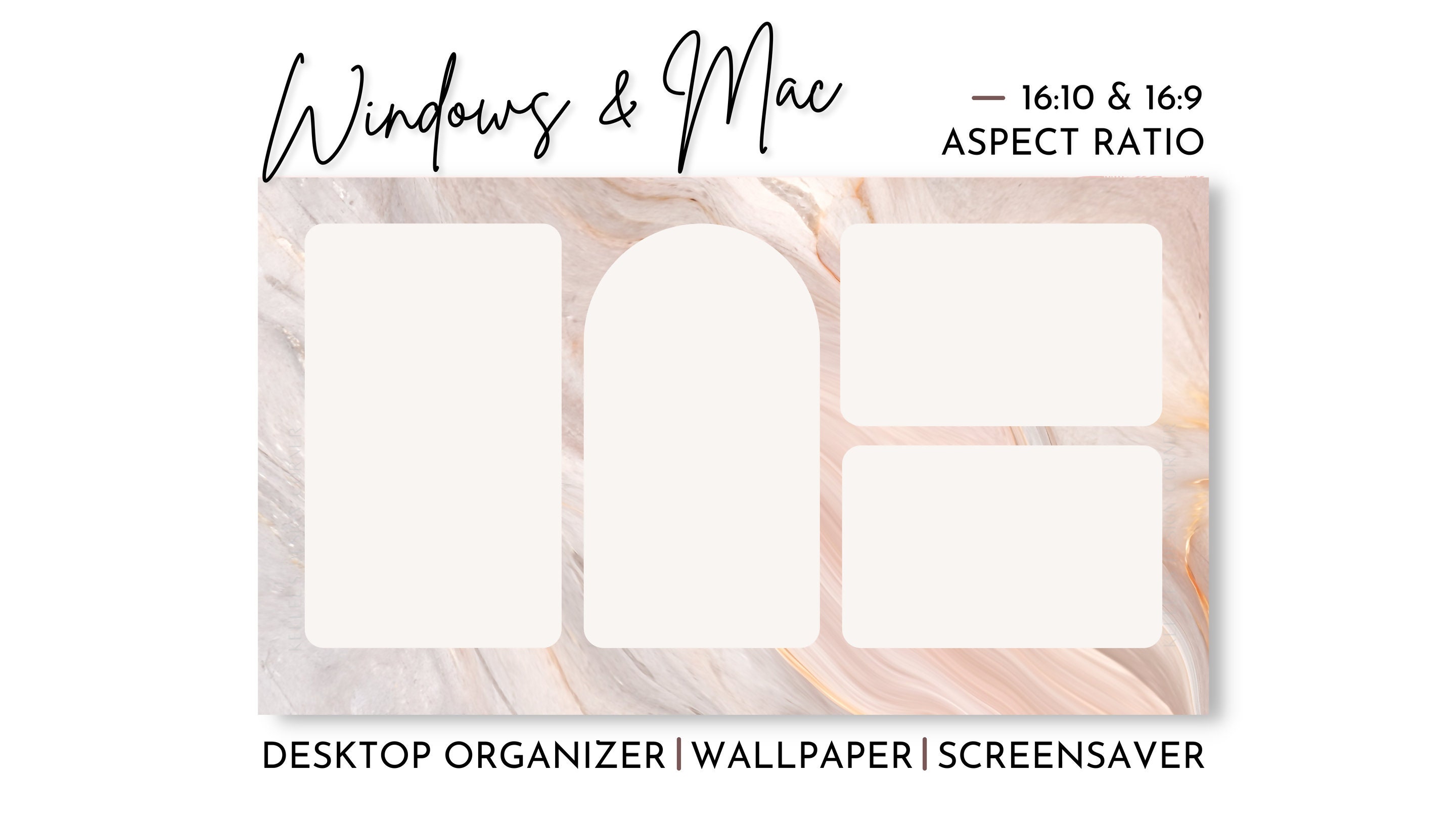 Digital Aesthetic Desktop Organizer Wallpaper Screensaver. - Etsy