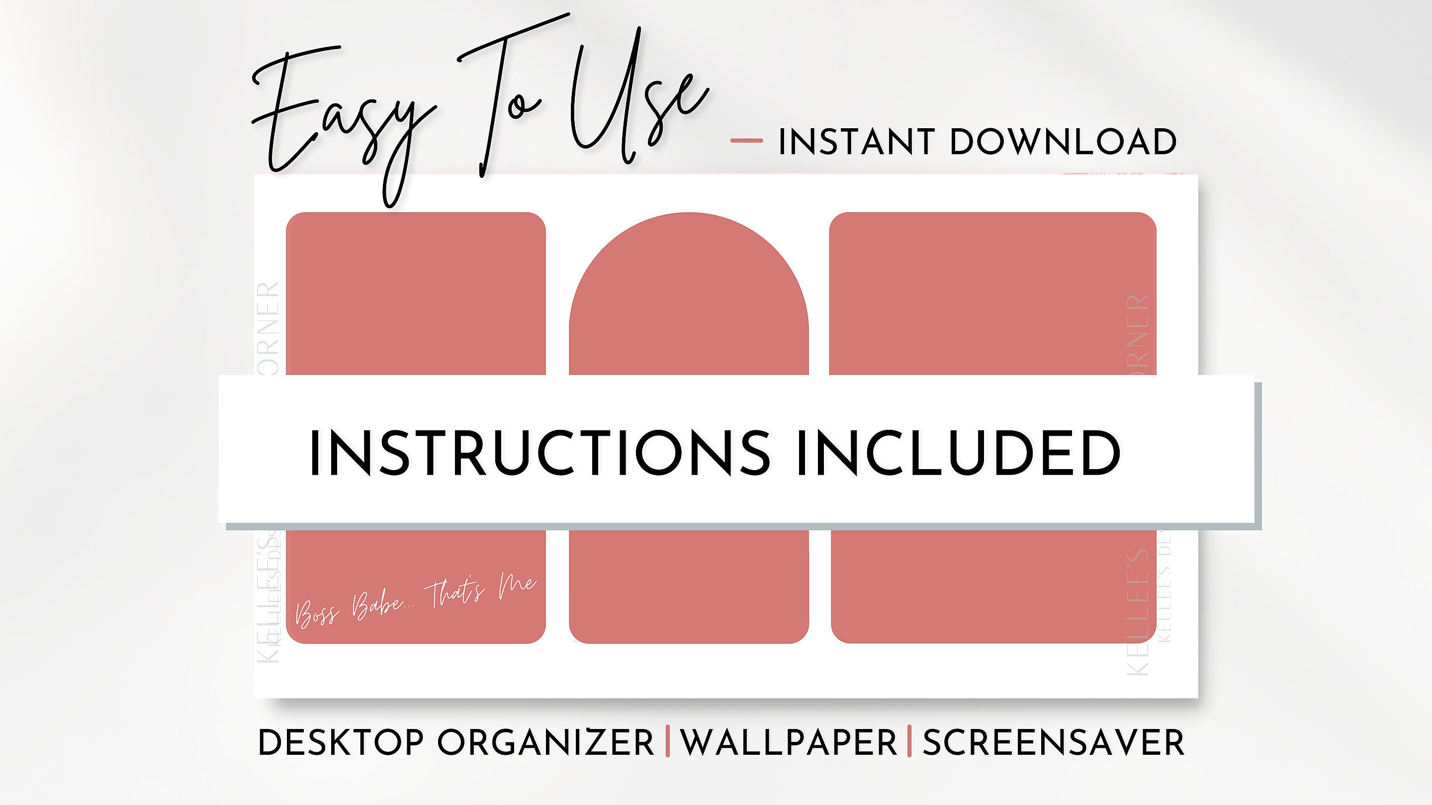 Digital Desktop Organizer Wallpaper Screensaver. - Etsy