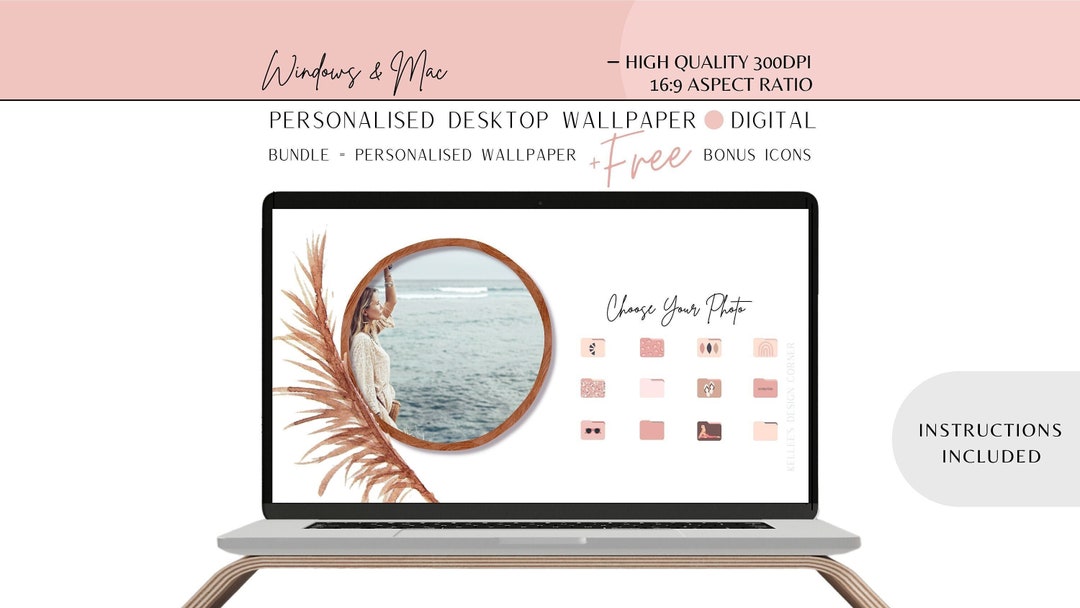 Personalized Digital Desktop Organizer - Wallpaper - With 196 FREE ...