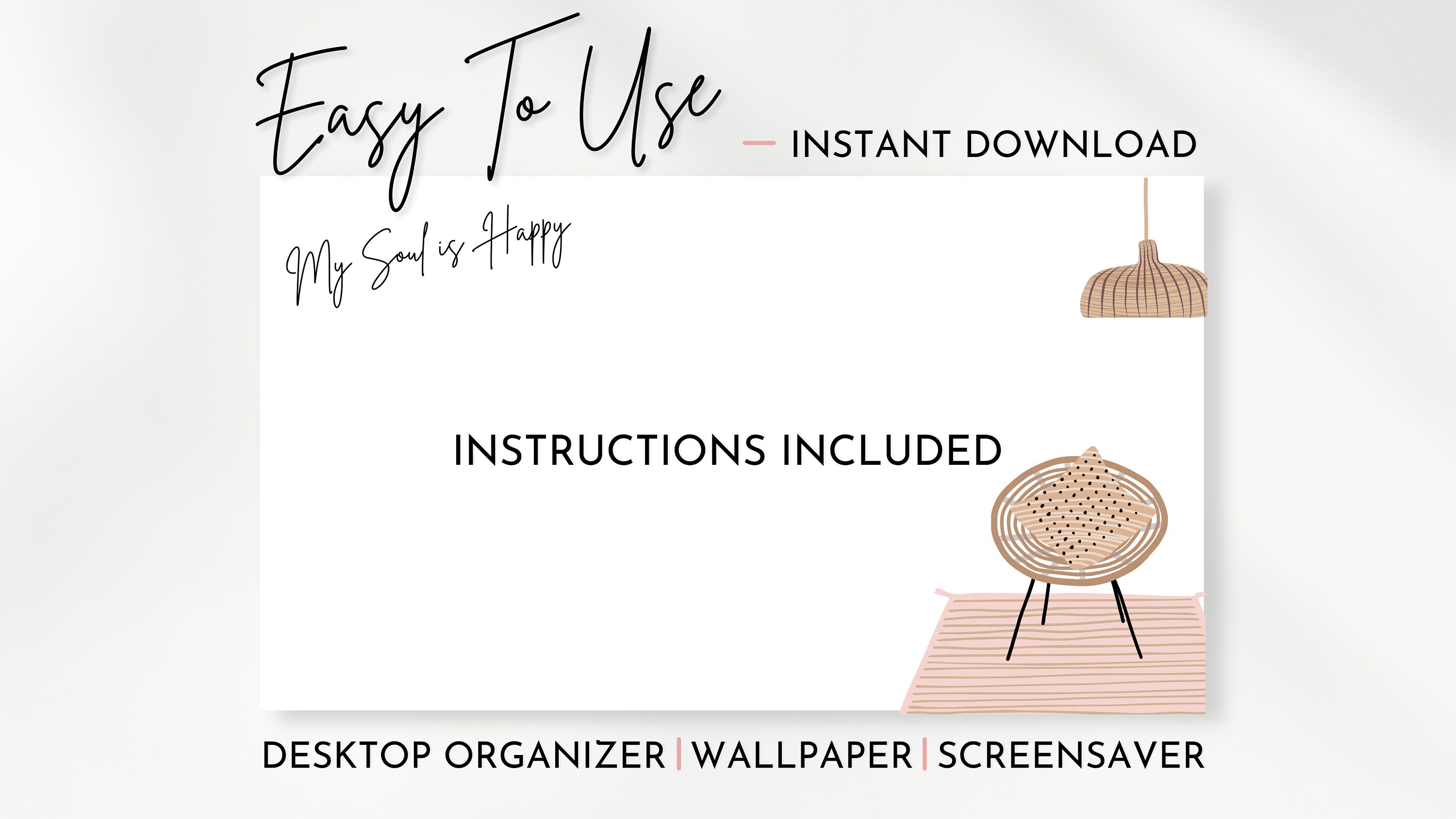 Digital Desktop Organizer Wallpaper Screensaver. relax in My Boho Chair ...