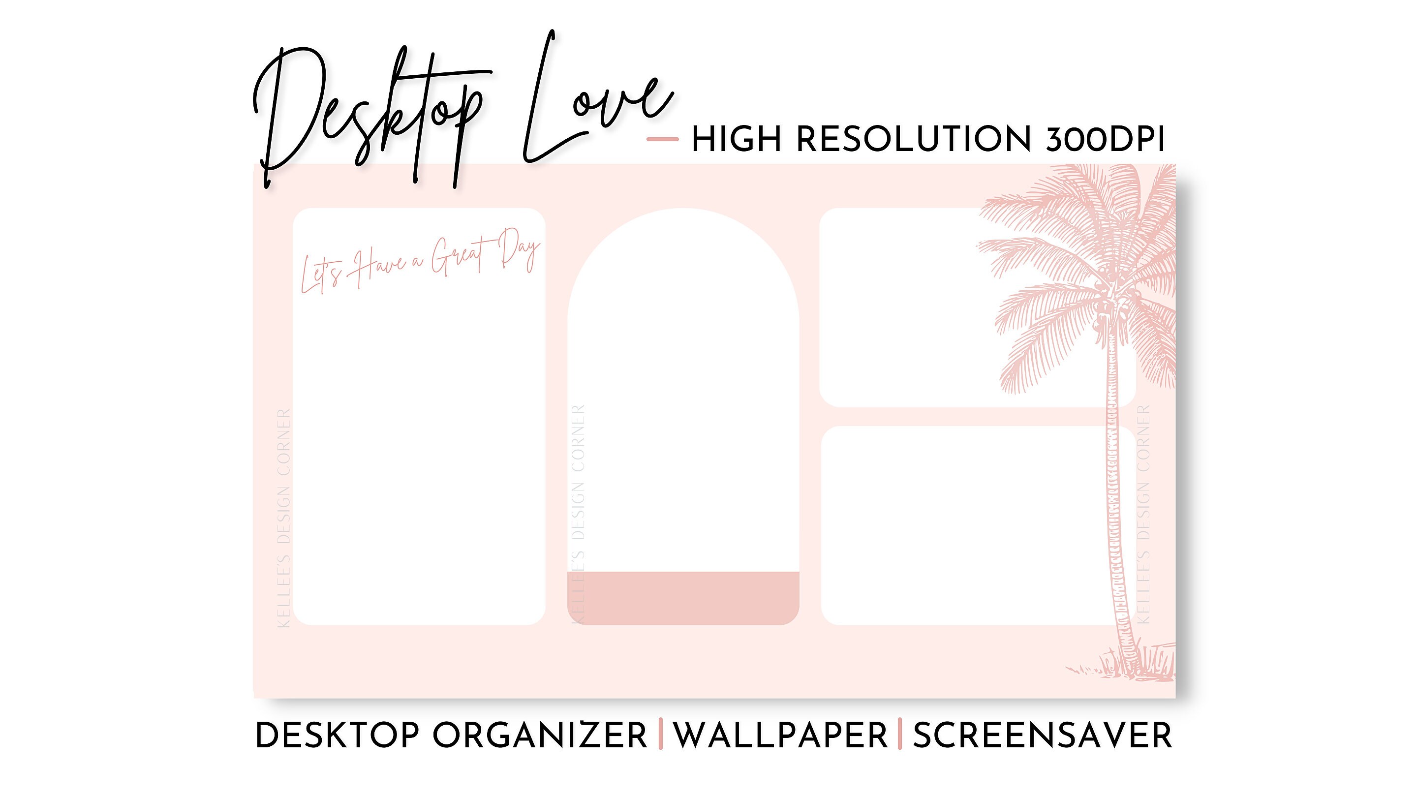 Digital Desktop Organizer Wallpaper Screensaver. palm | Etsy Canada