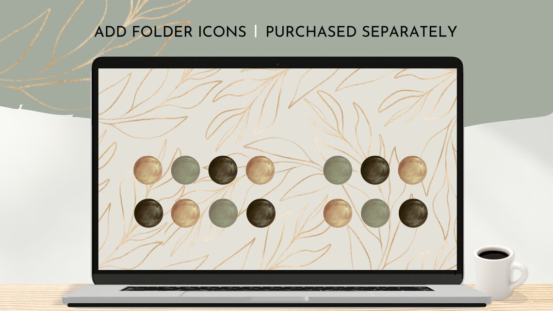 Digital Desktop Organizer Wallpaper Screensaver. olive - Etsy