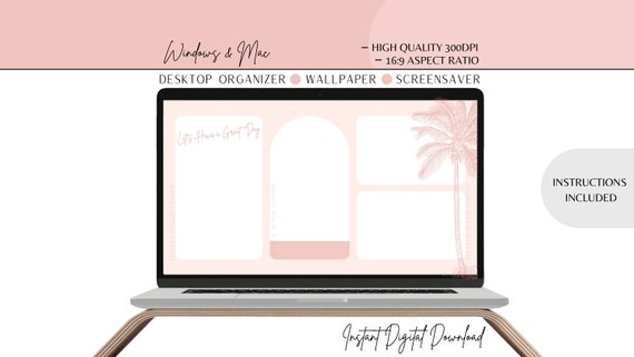 Digital Desktop Organizer Wallpaper Screensaver. palm | Etsy