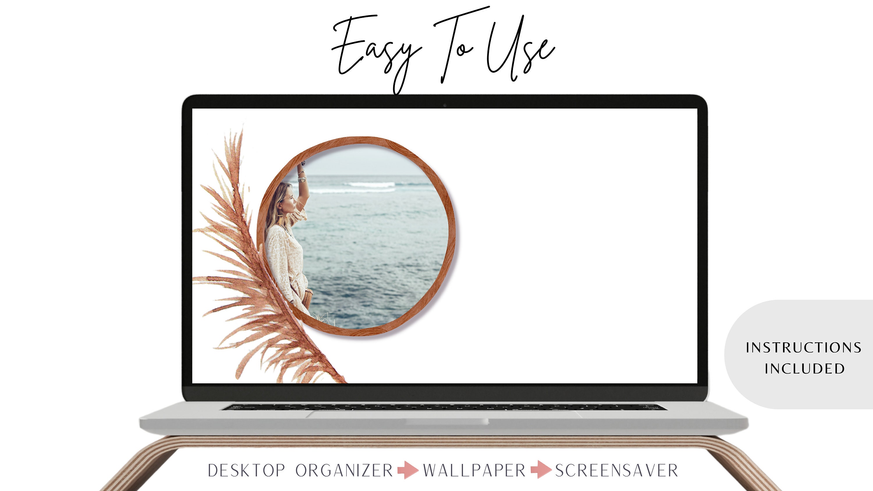 Personalized Digital Desktop Organizer Wallpaper With 196 FREE Folder ...