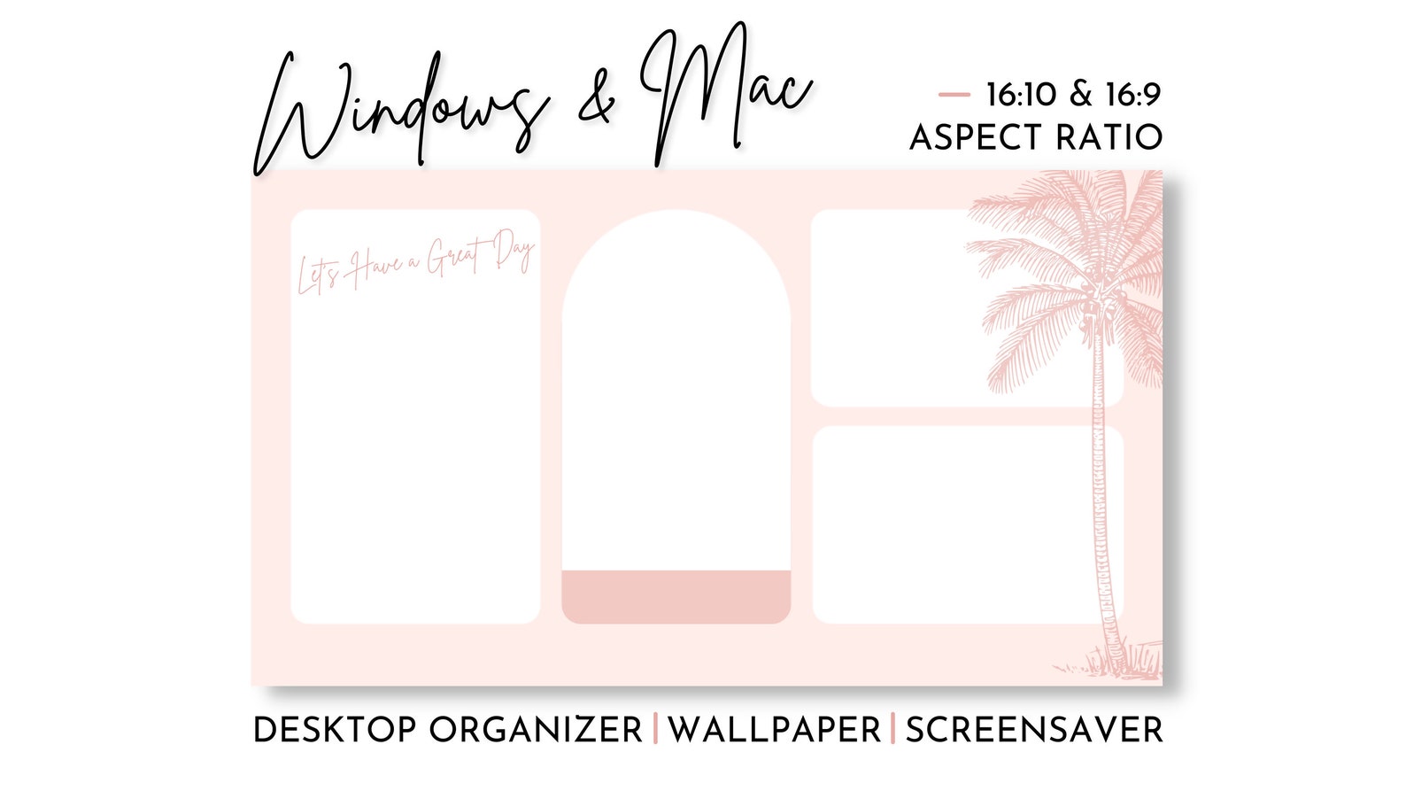 Digital Desktop Organizer Wallpaper Screensaver. palm - Etsy