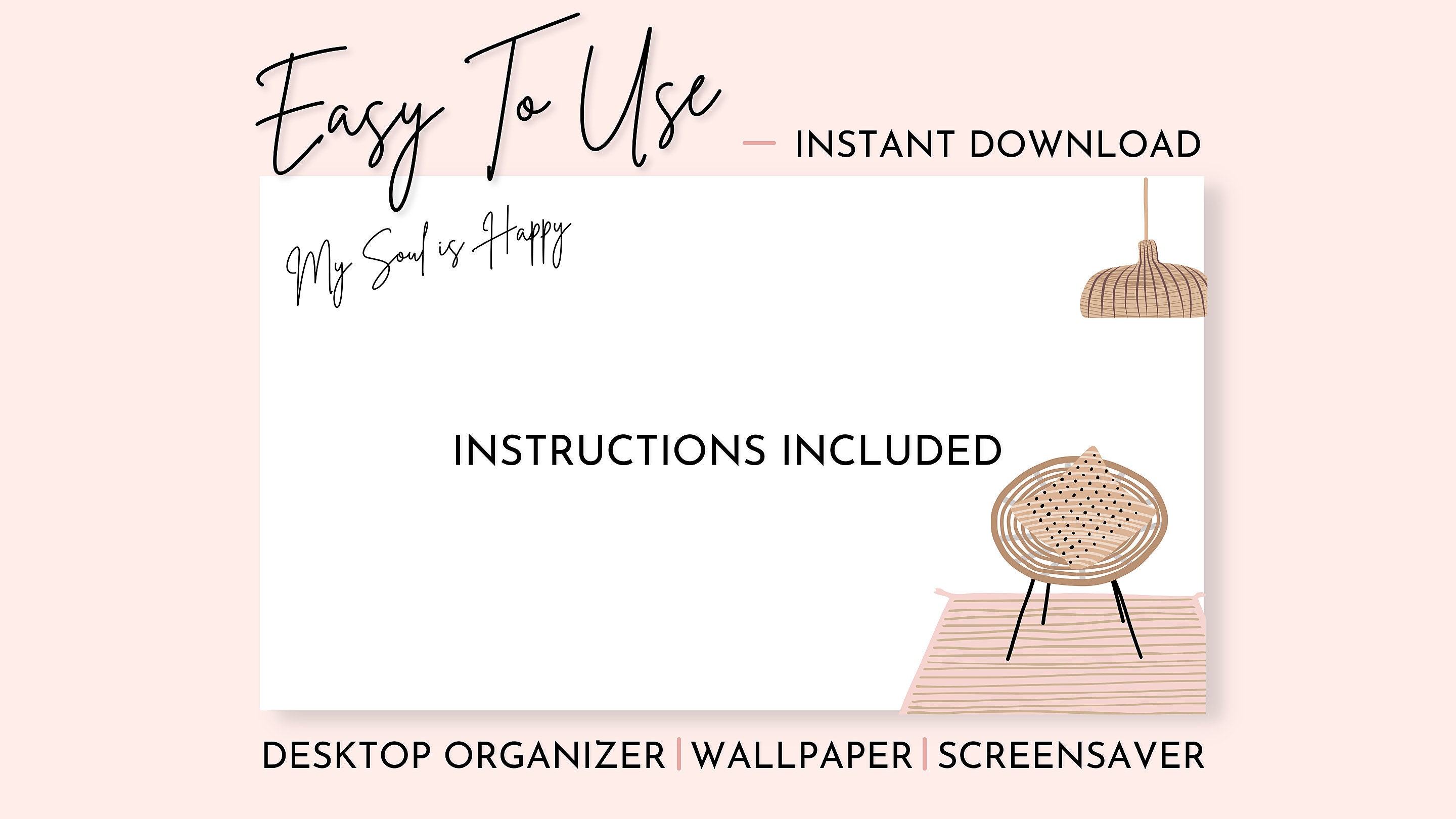 Digital Desktop Organizer Wallpaper Screensaver. relax in - Etsy