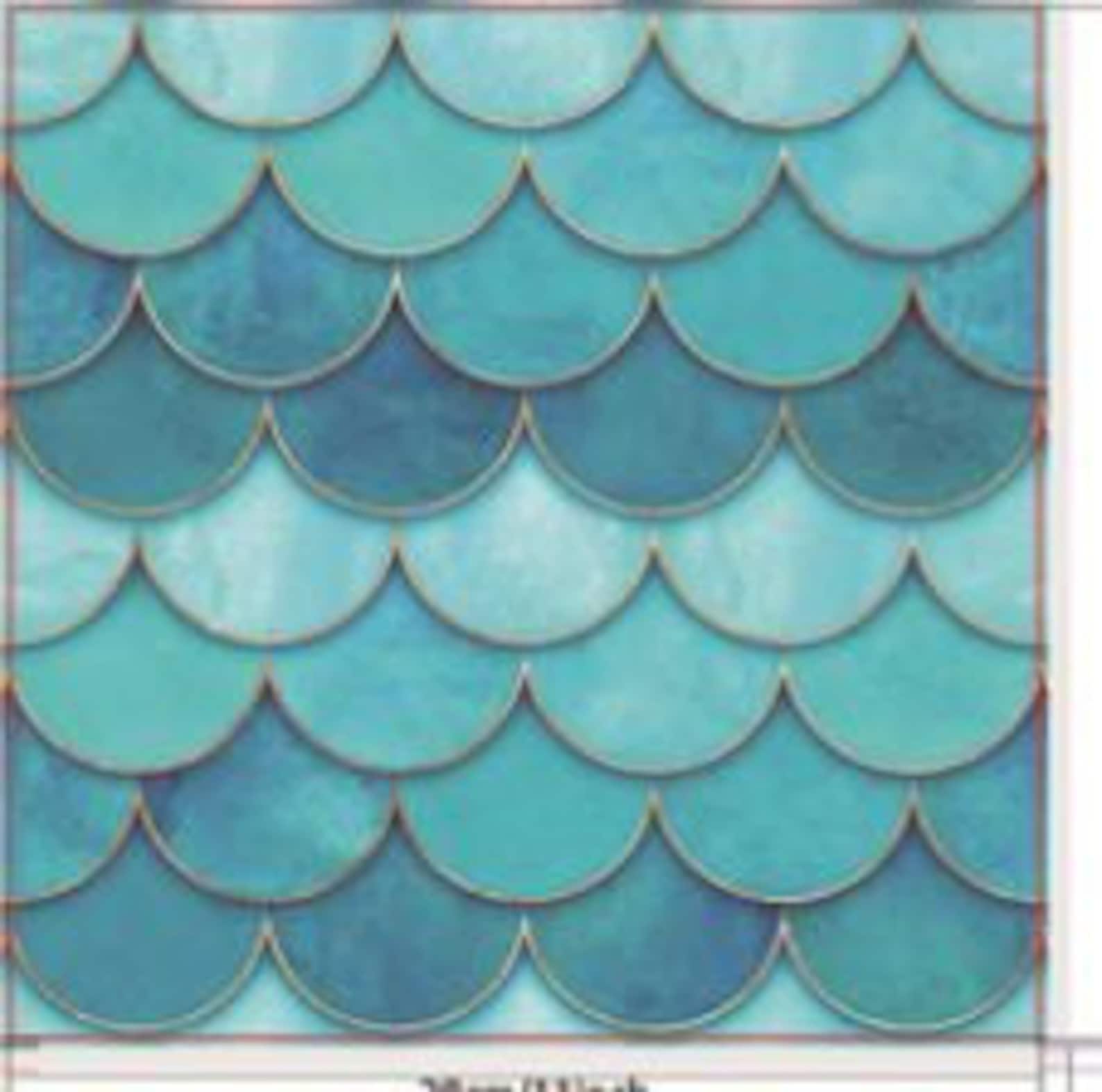 Diy 2021 3D Summer Mermaid Blue Pattern Peel N Stick Tile Removable ...